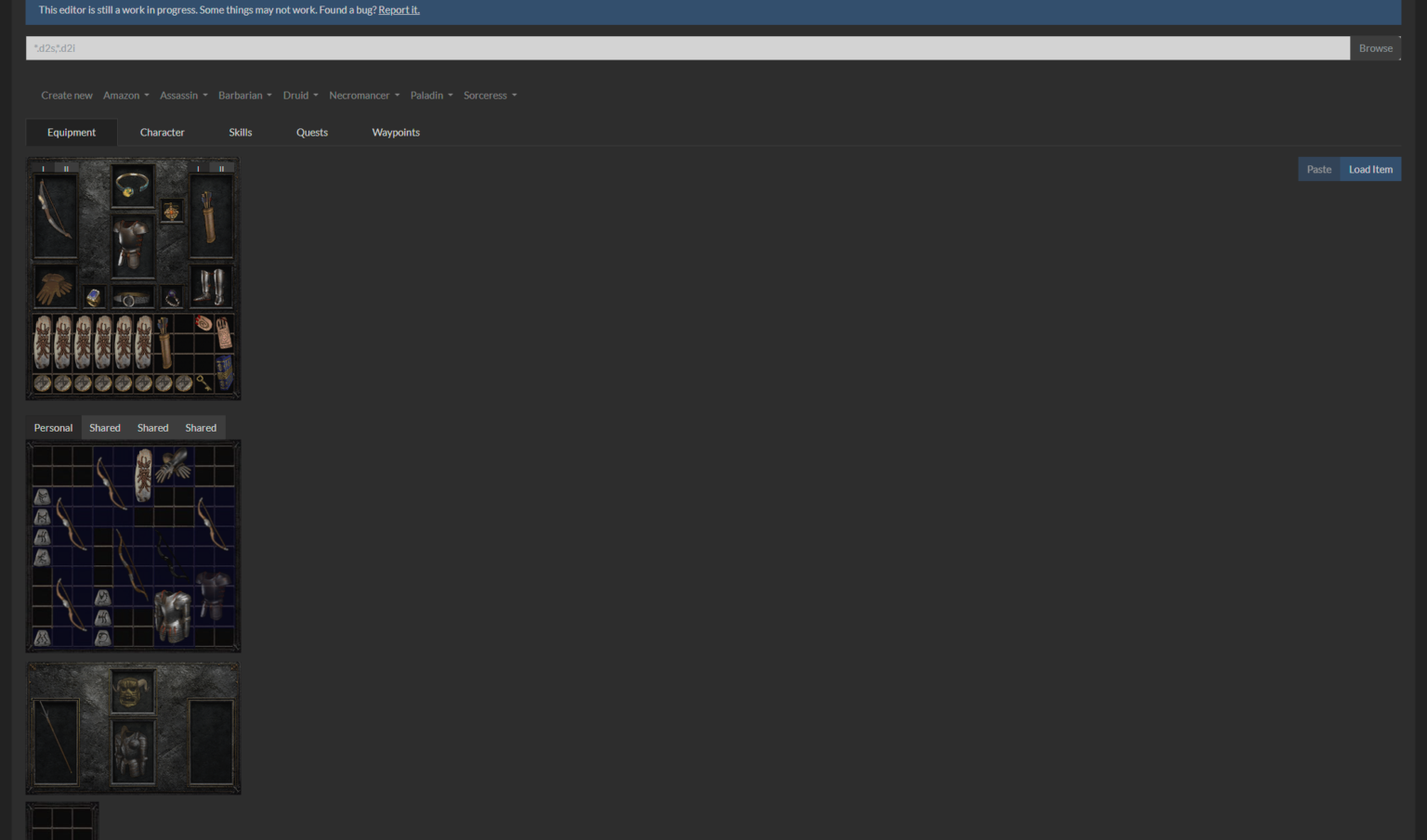 디아블로 II: 레저렉션 캐릭터 에디터 - Sinabro