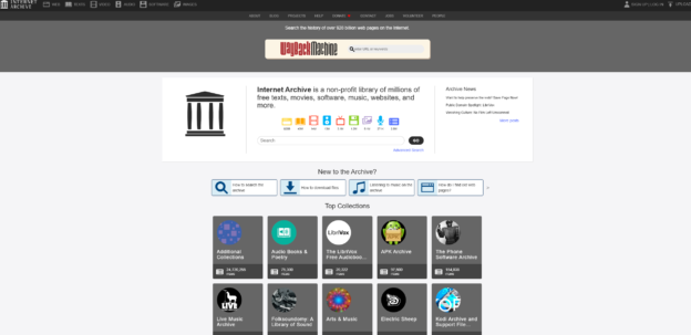 인터넷의 시간여행, 아카이브닷오알지(Archive.org) - Sinabro